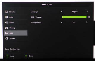 Acer PE320QK OSD Setup Calibration