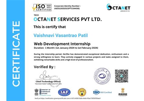 Vaishnavi Patil On Linkedin Webdevelopment Octanetinternship