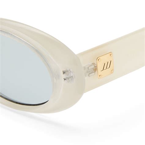 Le Specs Work It Vanilla Pearl Uni Sex Oval Sunglasses Eyewear Index