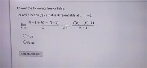 Solved Answer the following True or False:For any function | Chegg.com