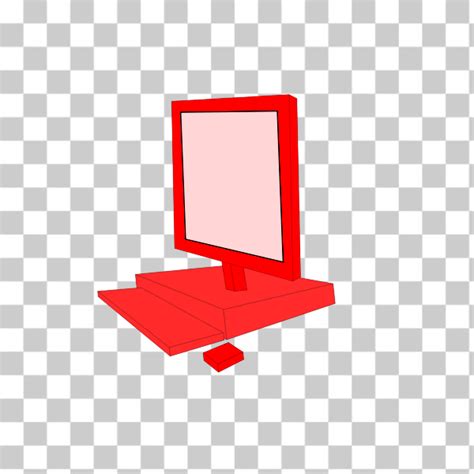Free Svg Red Desktop Computer Configuration Vector Clip Art Nohat Cc