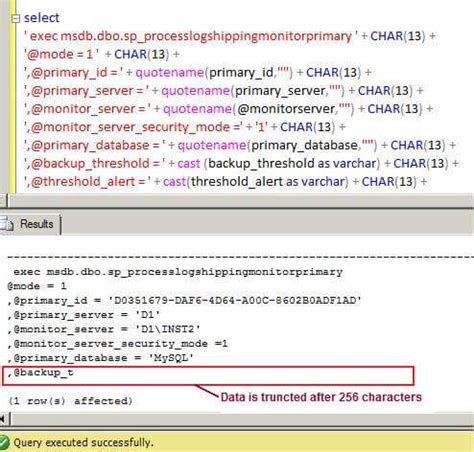 Prevent Truncation Of SQL Server Management Studio Results