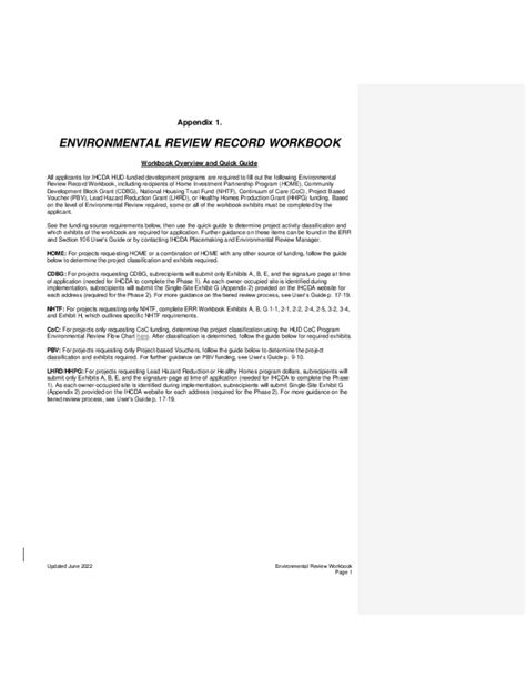 Fillable Online Environmental Review Records Fax Email Print PdfFiller