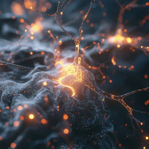 A Stunning Visualization Of Neural Connections Emitting Vibrant Light Representing The