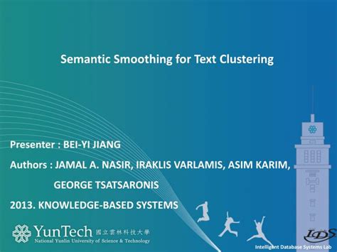 ppt semantic smoothing for text clustering powerpoint presentation