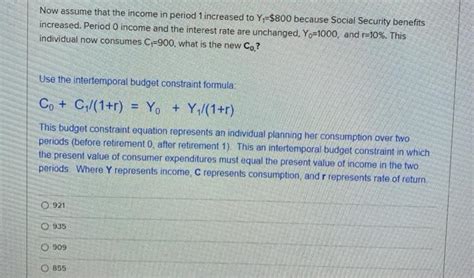 solved below is an intertemporal budget constraint formula