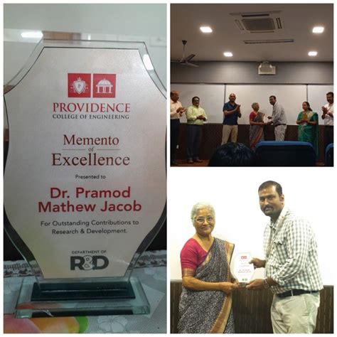 Thank You Providence College Of Engineering For This Appreciation For My Contributions Towards