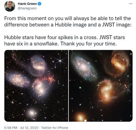 Hubble Stars Have Four Diffraction Spikes In A Cross Jwst Stars Have