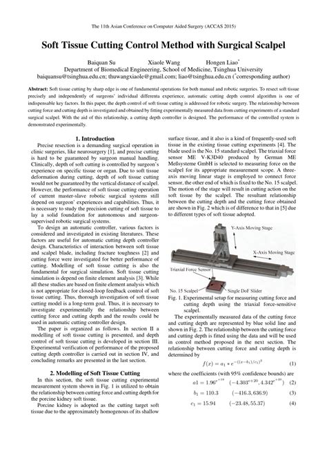 Pdf Soft Tissue Cutting Control Method With Surgical Scalpel