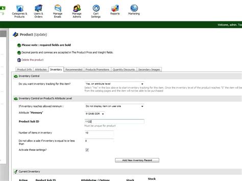 pinnacle cart creating product options or attributes in pinnacle