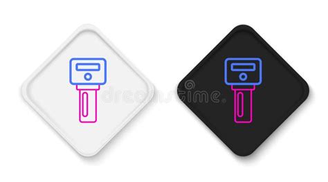 Line Car Key With Remote Icon Isolated On White Background Car Key And Alarm System Colorful