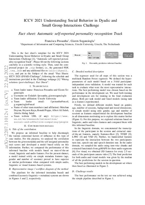 Pdf Fact Sheet Automatic Self Reported Personality Recognition Track