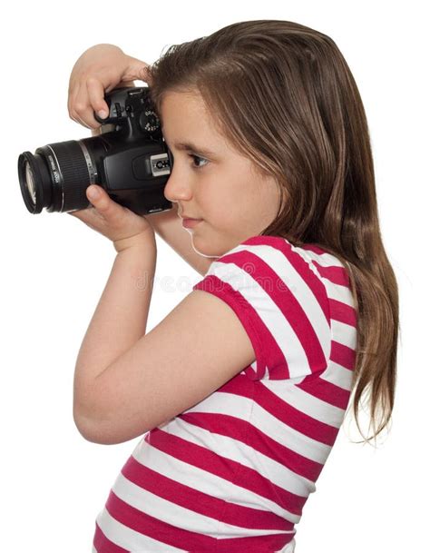 Girl Taking A Picture With A Professional Camera Stock Image Image Of