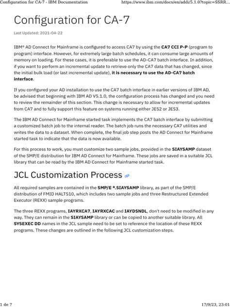 Configuration For Ca 7 Ibm Documentation Pdf Computer Engineering