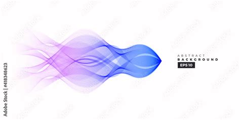 Wave Vector Element With Abstract Blue Lines For Website Banner And Brochure Curve Flow Motion