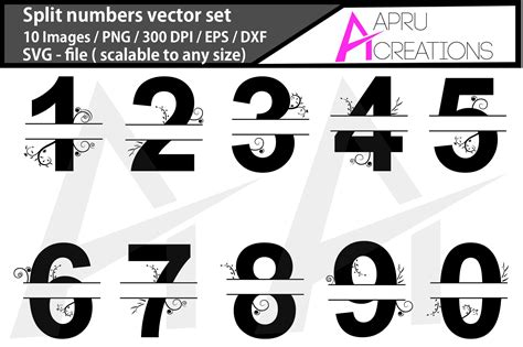 Split Numbers Svg Split Numbers Silhouette 645585 Icons Design