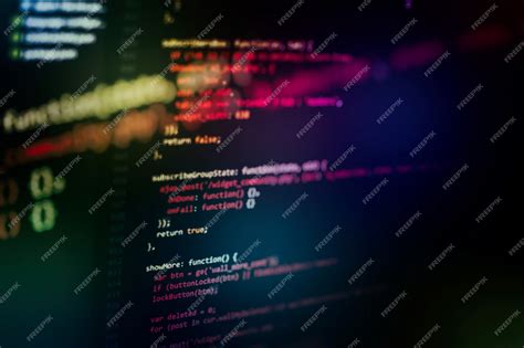 Uso De Css Javascript E Html Monitore O Close Up Do Código Fonte Da