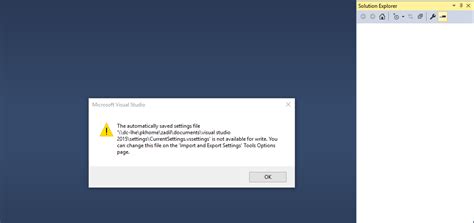 C The Automatically Saved Setting File Couldnt Be Found Stack