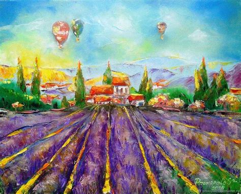 Картина маслом Полет Утро над лавандой в интернет магазине на Ярмарке Мастеров Картины