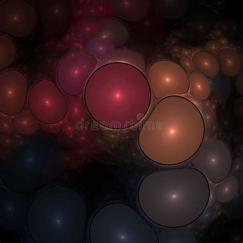 Optical Art Multiple Blobs Fractal 01 Stock Illustration Illustration