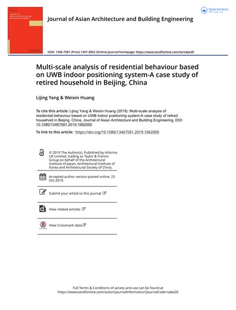 Pdf Multi Scale Analysis Of Residential Behaviour Based On Uwb Indoor