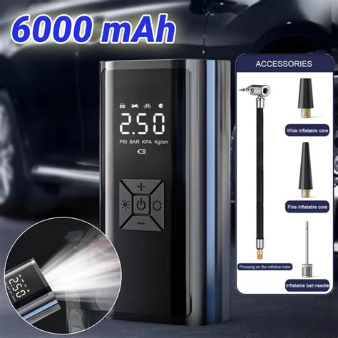 6000mah 타이어 팽창기 펌프 150psi 전기 오토바이 펌프 자동차 공기 압축기 자동차 오토바이 자전거 타이어 공용 듀얼 디스플레이 Aliexpress