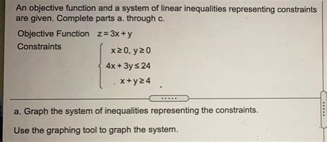 Answered An Objective Function And A System Of Linear Inequalities