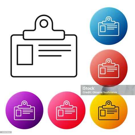 흰색 배경에 격리된 검은색 선 식별 배지 아이콘입니다 그것은 프리젠 테이션 회사의 정체성 광고에 사용할 수 있습니다 아이콘