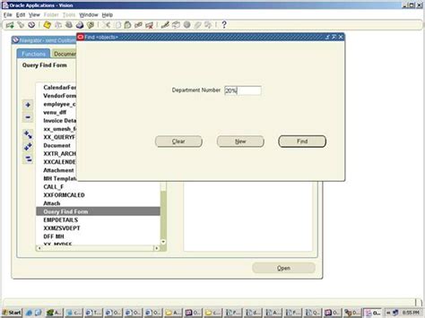Oracle Apps Query Find Form