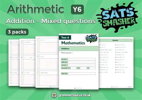 Y6 Sats Smasher Maths Arithmetic Addition Mixed Questions