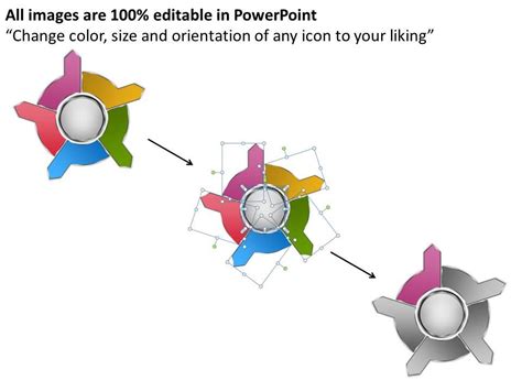 Five Diverging Steps Arrow Process Cycle Flow Chart PowerPoint Templates PowerPoint