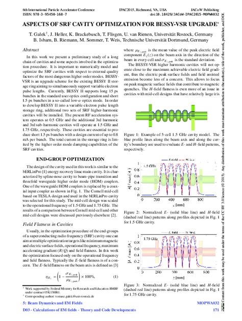 Pdf Aspects Of Srf Cavity Optimization For Bessy Vsr Upgrade