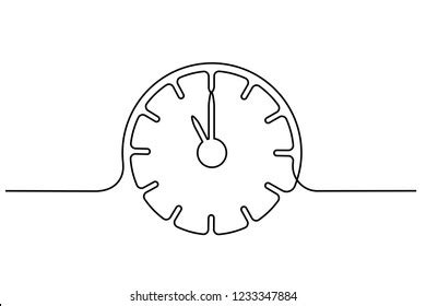 Continuous One Line Drawing Clock Arrows Stock Vector Royalty Free 1233347884 Shutterstock