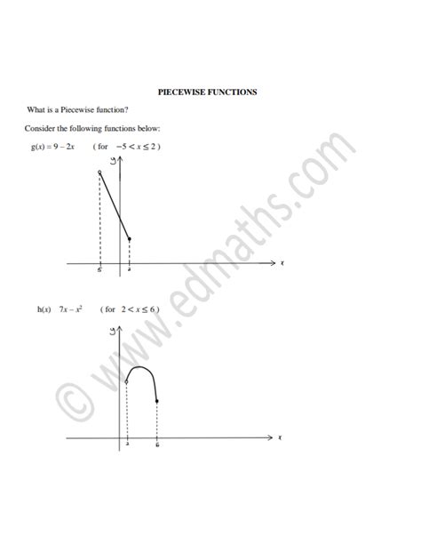 Piecewise Functions Edmaths
