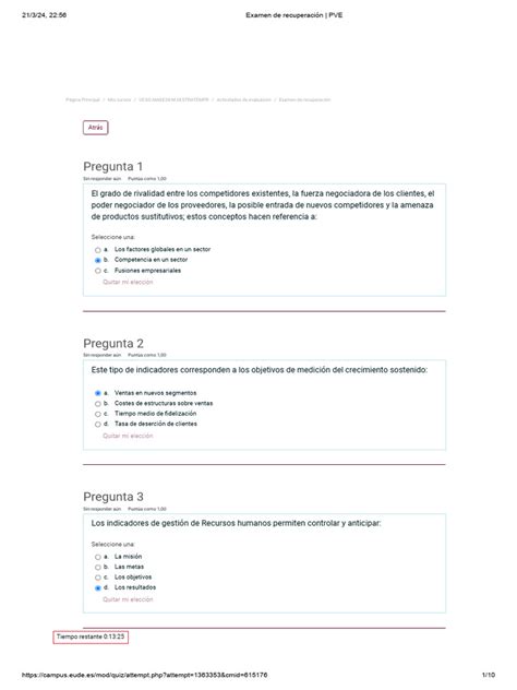 Examen De Recuperación Pve Pdf