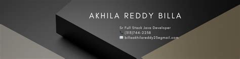 Akhila Reddy Billa Actively Looking For Full Stack Java Developer