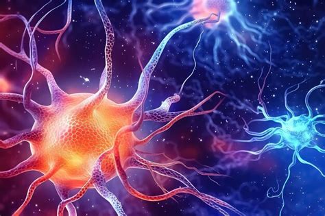 Premium Ai Image Conceptual Illustration Of Neuron Cells With Glowing Connection Nodes In An