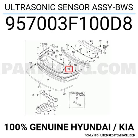 Ultrasonic Sensor Assy Bws 957003f100d8 Hyundai Kia Parts Partsouq