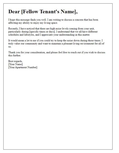 Letter Template For Tenant Noise Complaint Free Samples In Pdf Letterin