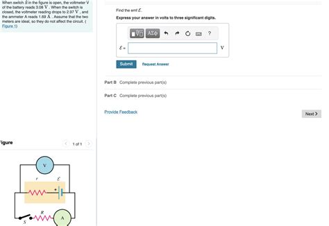 Solved When Switch S In The Figure Is Open The Voltmeter V