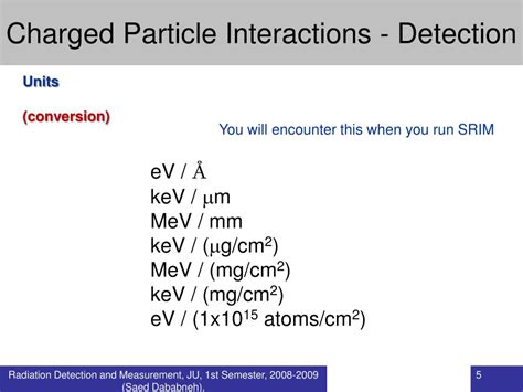 Ppt Charged Particle Interactions Detection Powerpoint Presentation