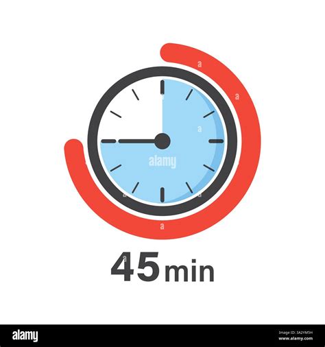 45 Minutes On Stopwatch Icon In Flat Style Clock Face Timer Vector Illustration On Isolated