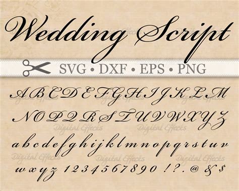 Wedding Script Monogram Font Svg Dxf Eps Png Digital Etsy
