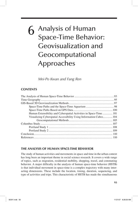 pdf analysis of human space time behavior geovisualization and