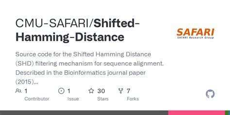 Github Cmu Safarishifted Hamming Distance Source Code For The