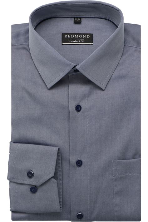 Redmond Comfort Fit Overhemd Blauw Effen