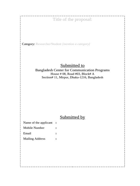 Proposal Development Template Pdf