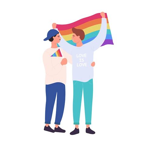 Premium Vector Lgbt Couple Protesting For Tolerance And Rights