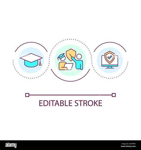 cybersecurity education loop concept icon stock vector image and art alamy