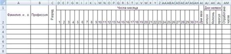 Таблица графика работы на месяц образец пустая Excel